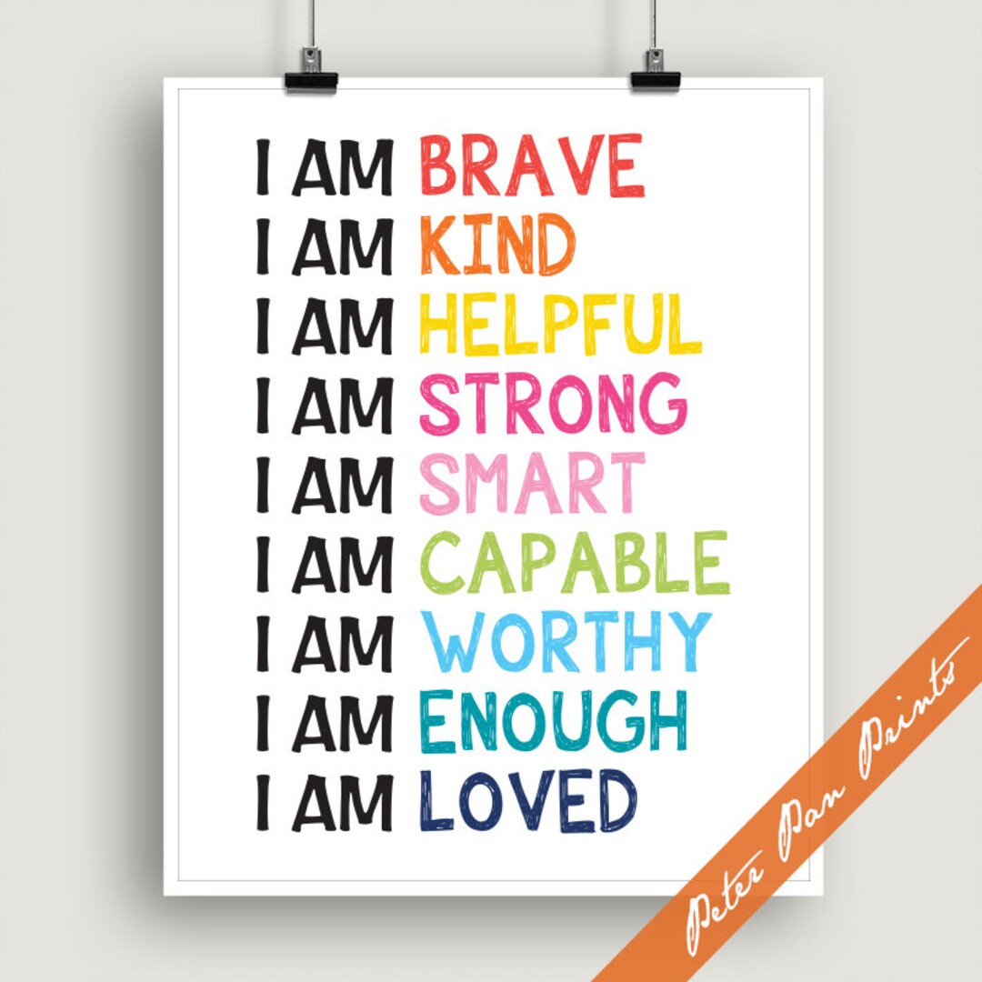 Affirmation Wall Art for Kids Kids Office Prints Inspiring Quotes ...