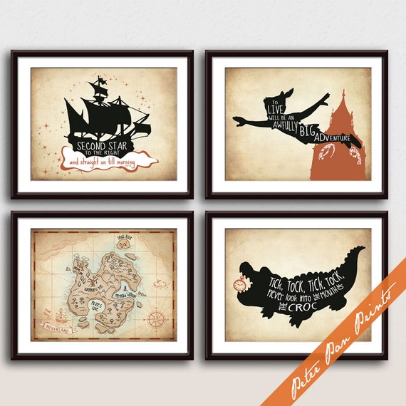 - Set of 4 Art Print Unframed Series 4B Peter Pan Prints Featured in ...