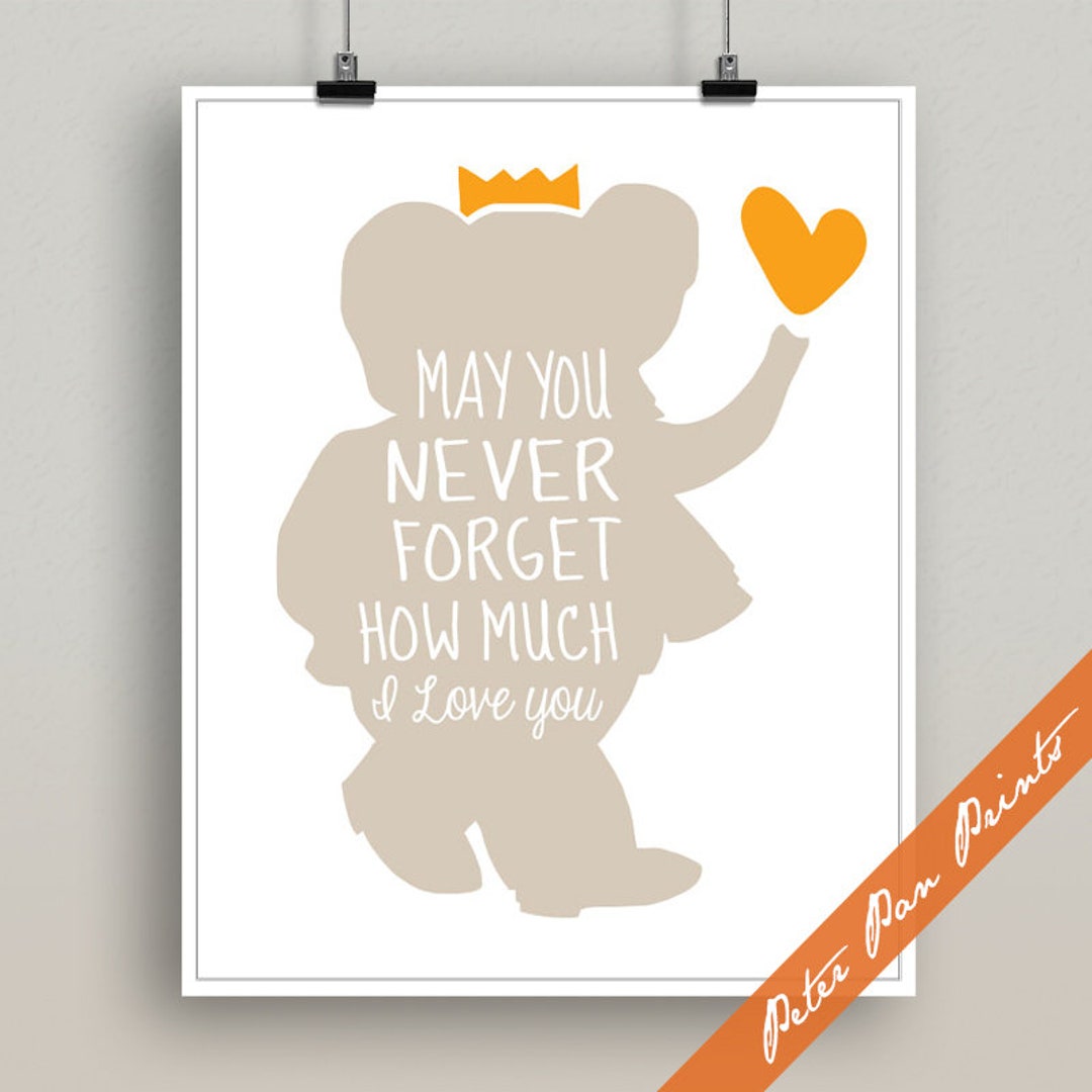 Elephant Nursery Art Print I Love You Elephant Quote Unframed Art Print ...