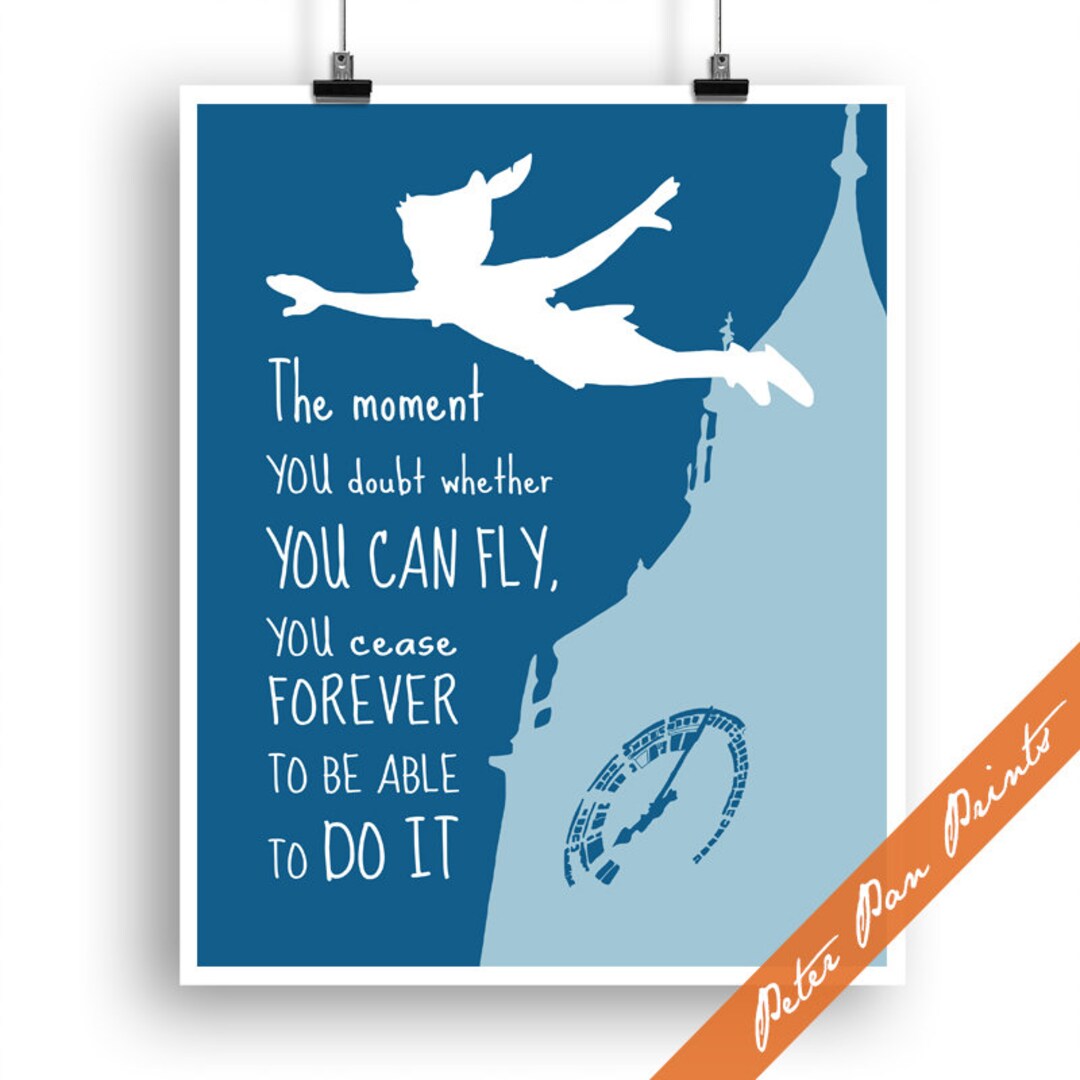 Peter Pan Wall Unframed Art Inspirational Quotes for Kids Room Decor ...