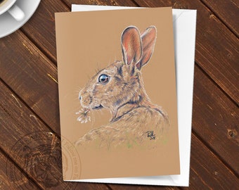 Rabbit greeting card | Etsy