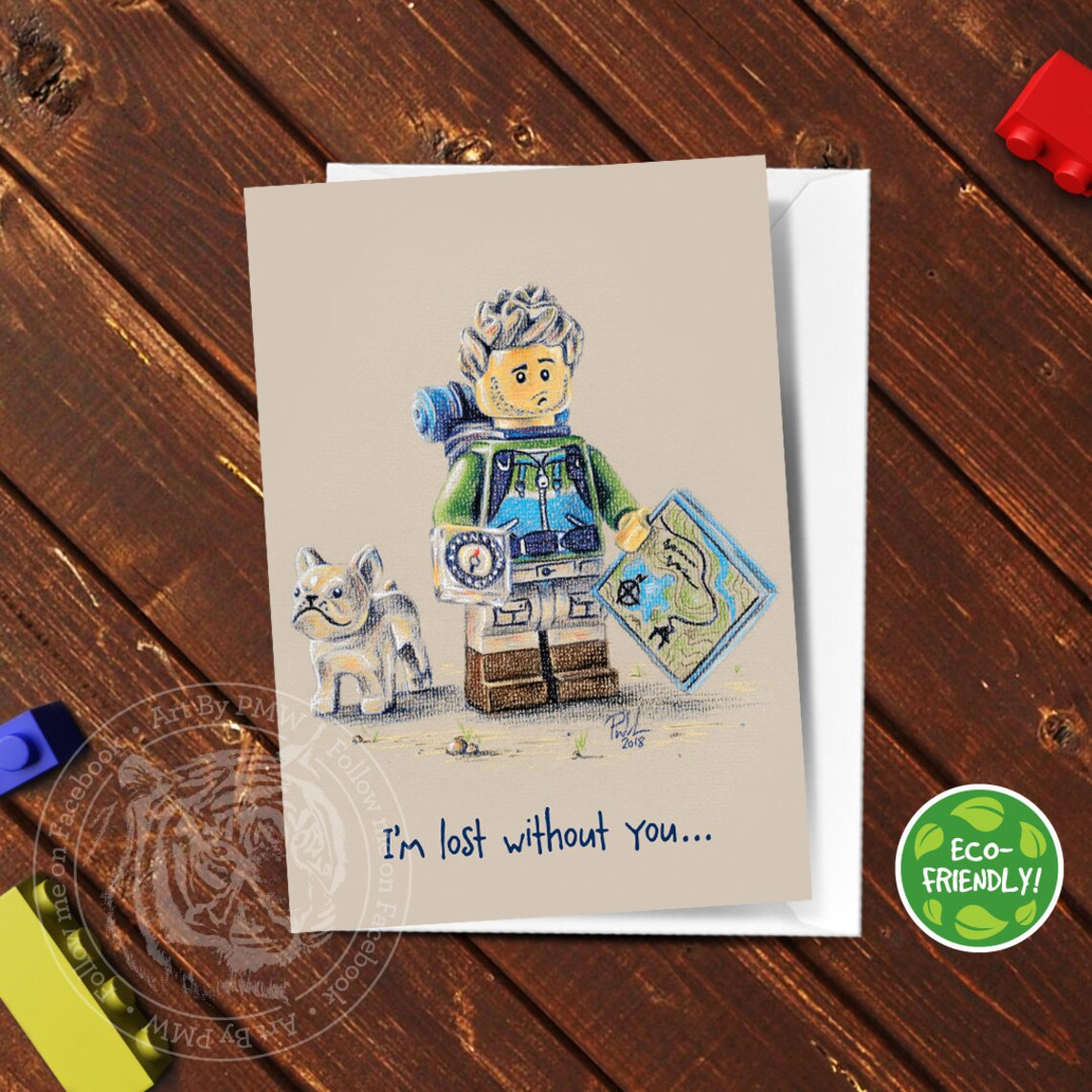 Lego Greeting Card Walker Minifigure I'm Lost | Etsy