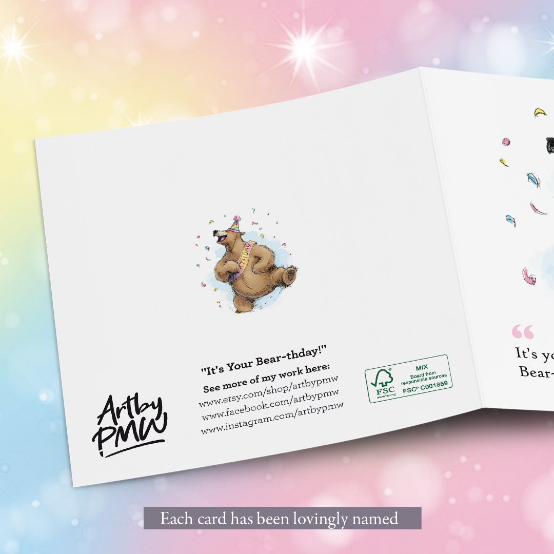 Bear Birthday Card • Dancing Party Bear! - Etsy