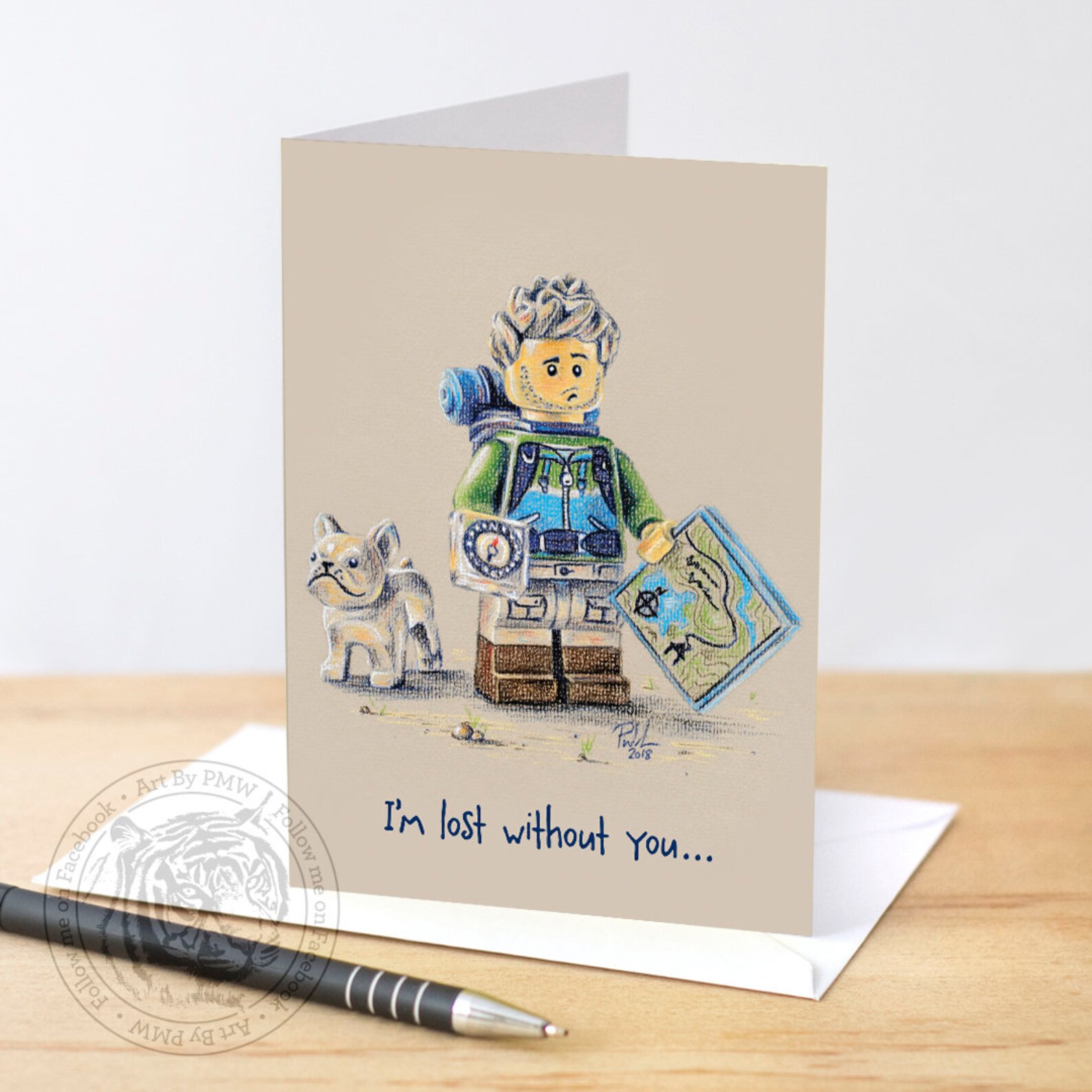 Lego Greeting Card Walker Minifigure I'm Lost | Etsy