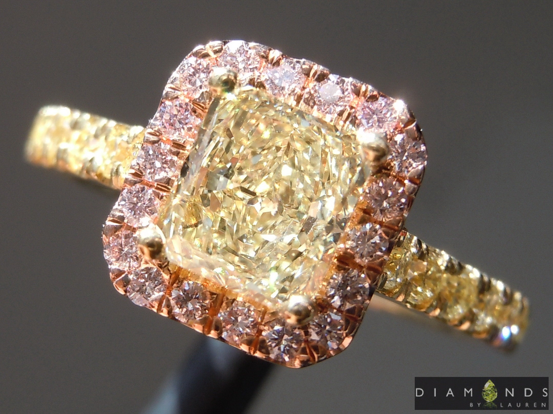 1.01ct Yellow Radiant Cut Diamond Ring R5020 - Etsy