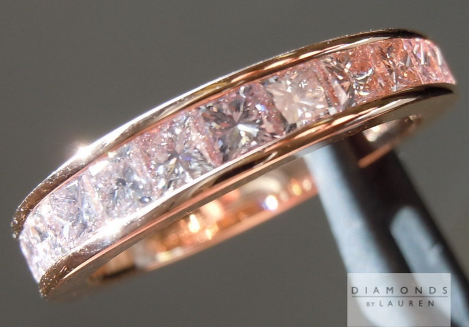 1.18ctw Pink Princess Cut Diamond Ring R4877 - Etsy