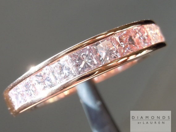 1.18ctw Pink Princess Cut Diamond Ring R4877 - Etsy