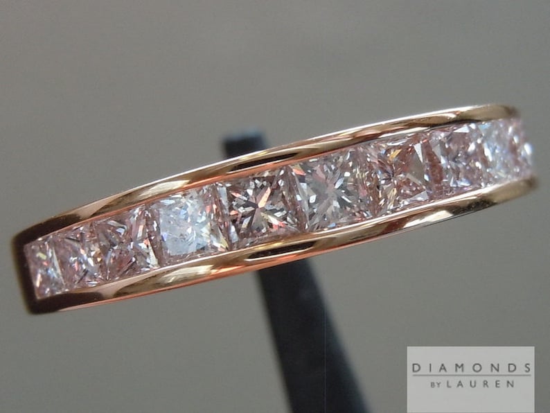 1.18ctw Pink Princess Cut Diamond Ring R4877 - Etsy
