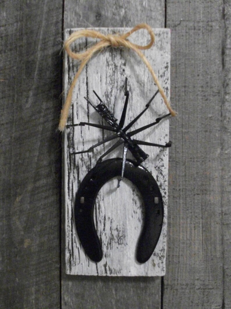 Fall Outdoor Decor Festive Yard Art Horseshoe Spider Rustic - Etsy