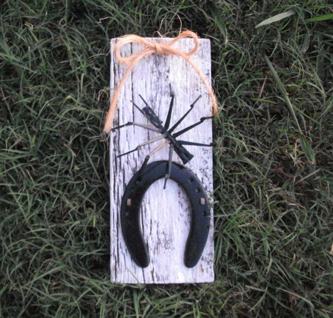 Fall Outdoor Decor Festive Yard Art Horseshoe Spider Rustic - Etsy