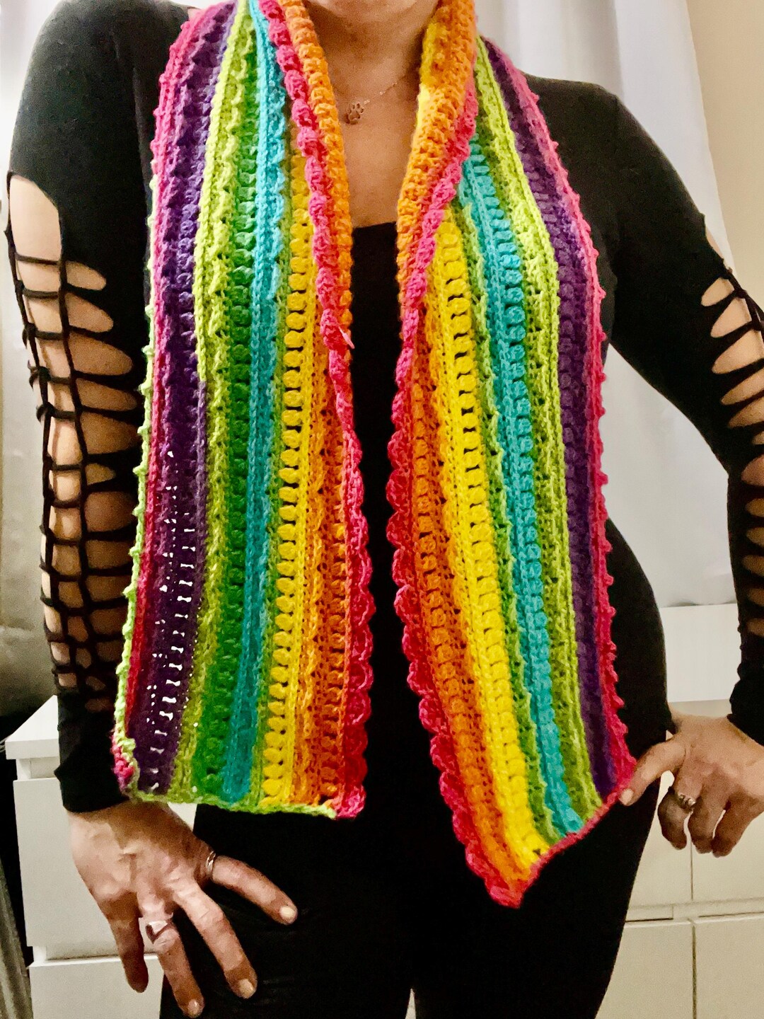 Rainbow Scarf - Cake Layer Scarf - Crochet Scarf - Etsy