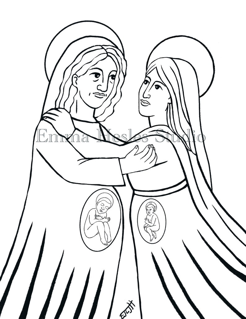 The Joyful Mysteries of the Rosary Coloring Pages - Etsy