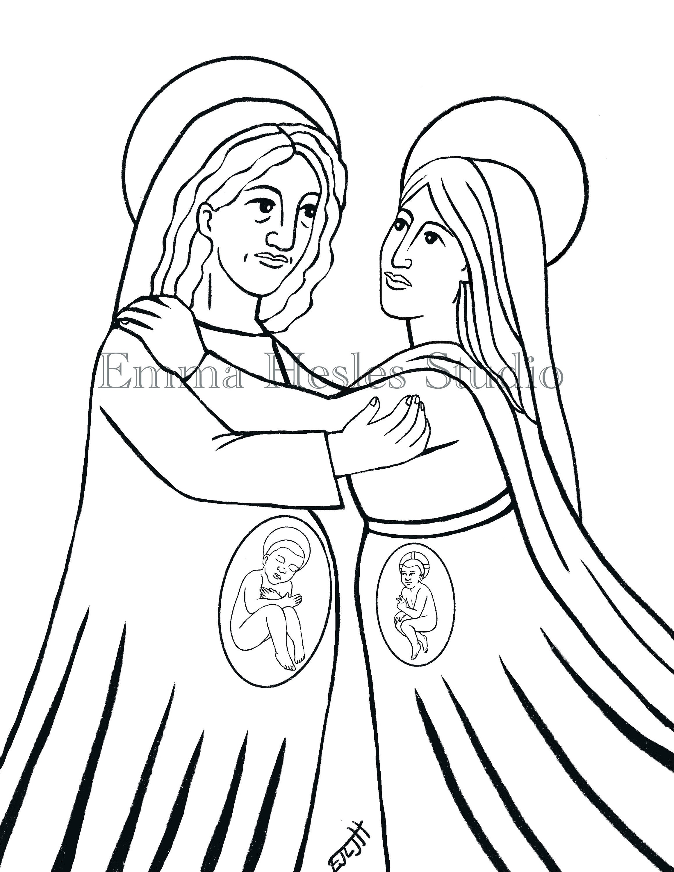 The Joyful Mysteries of the Rosary Coloring Pages - Etsy