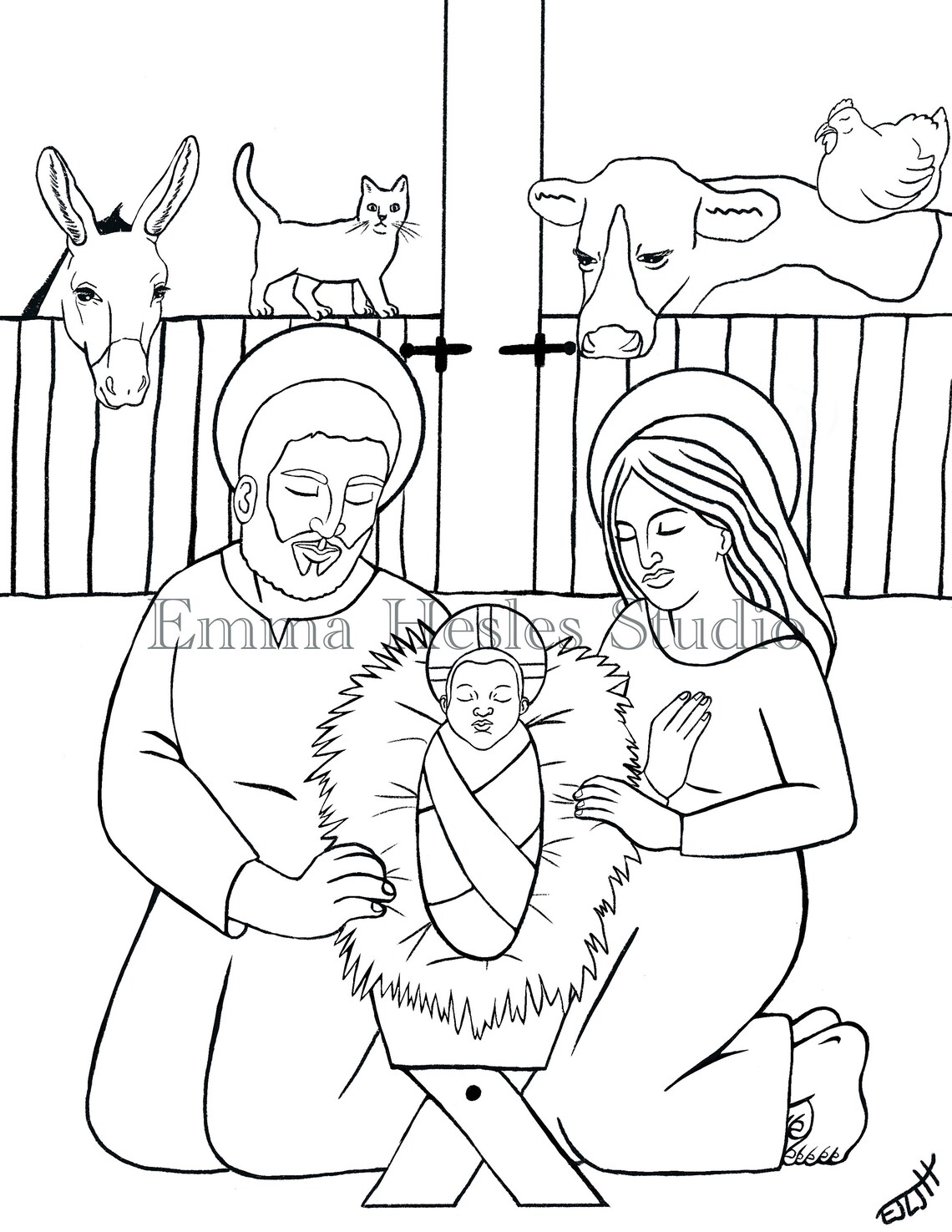 The Joyful Mysteries of the Rosary Coloring Pages - Etsy