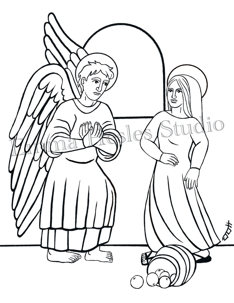 The Joyful Mysteries of the Rosary Coloring Pages - Etsy
