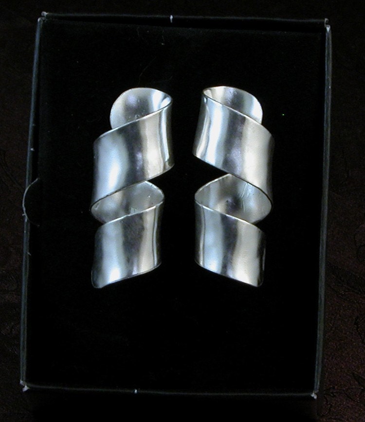 Hand Forged Anticlastic Raised Sterling Silver Post | Etsy