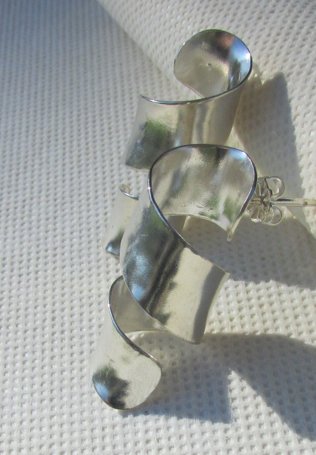 Hand Forged Anticlastic Raised Sterling Silver Post | Etsy