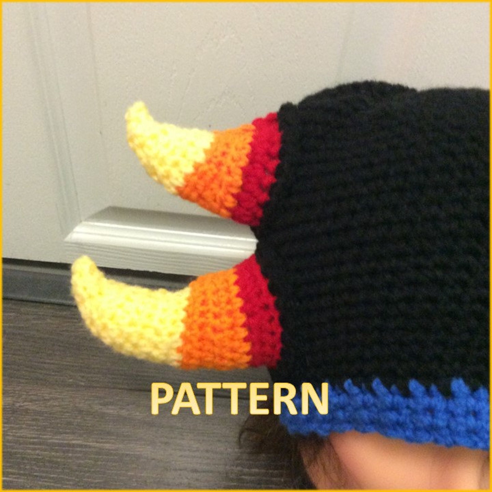 Gemini Hat Crochet Pattern Candy Corn Horns | Etsy