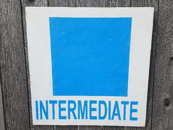 Ski Sign Ski Wall Decor Ski Art Intermediate Sign Mogul | Etsy