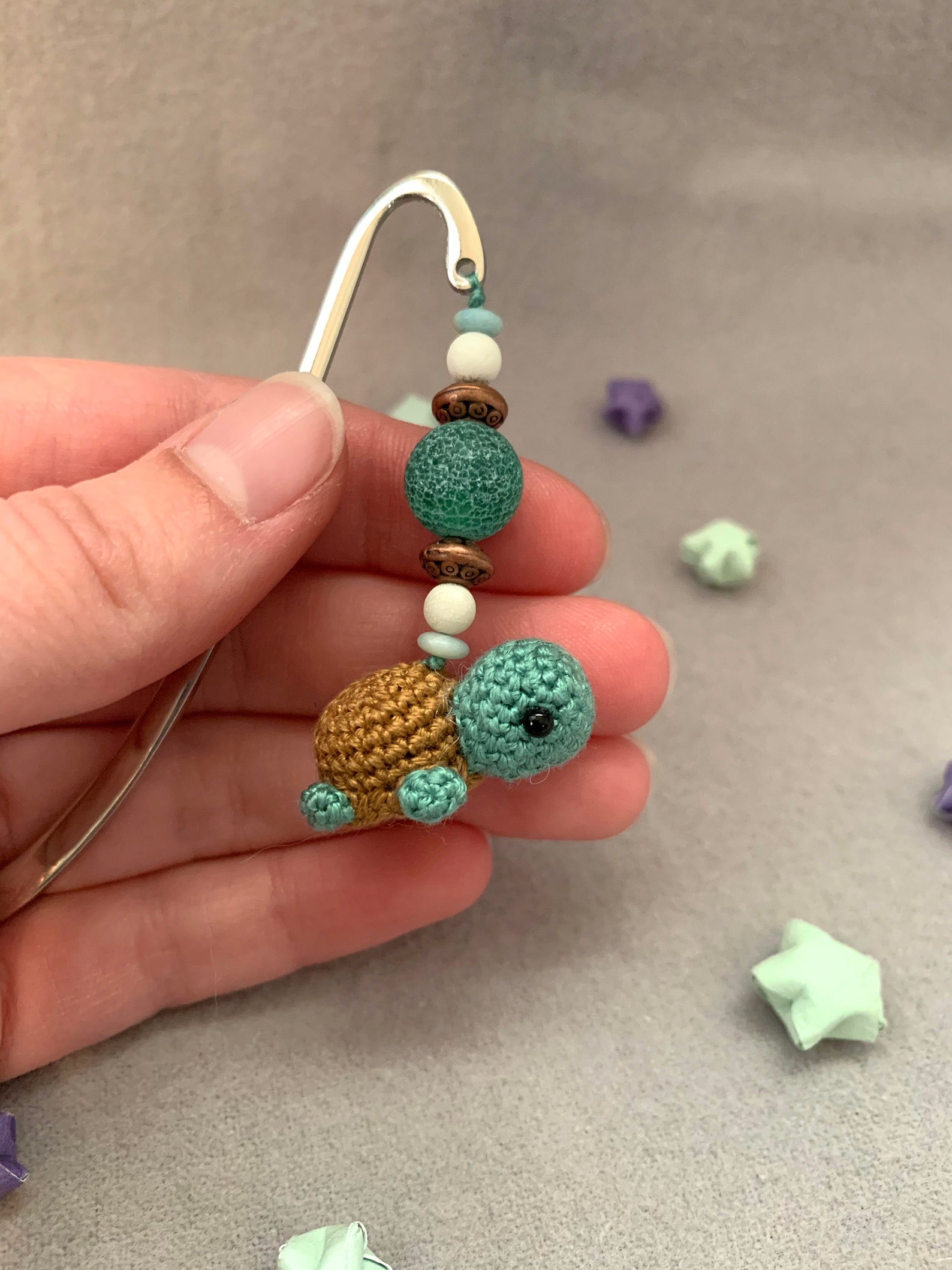 Turtle bookmark crochet turtle mini turtle cute bookmark | Etsy