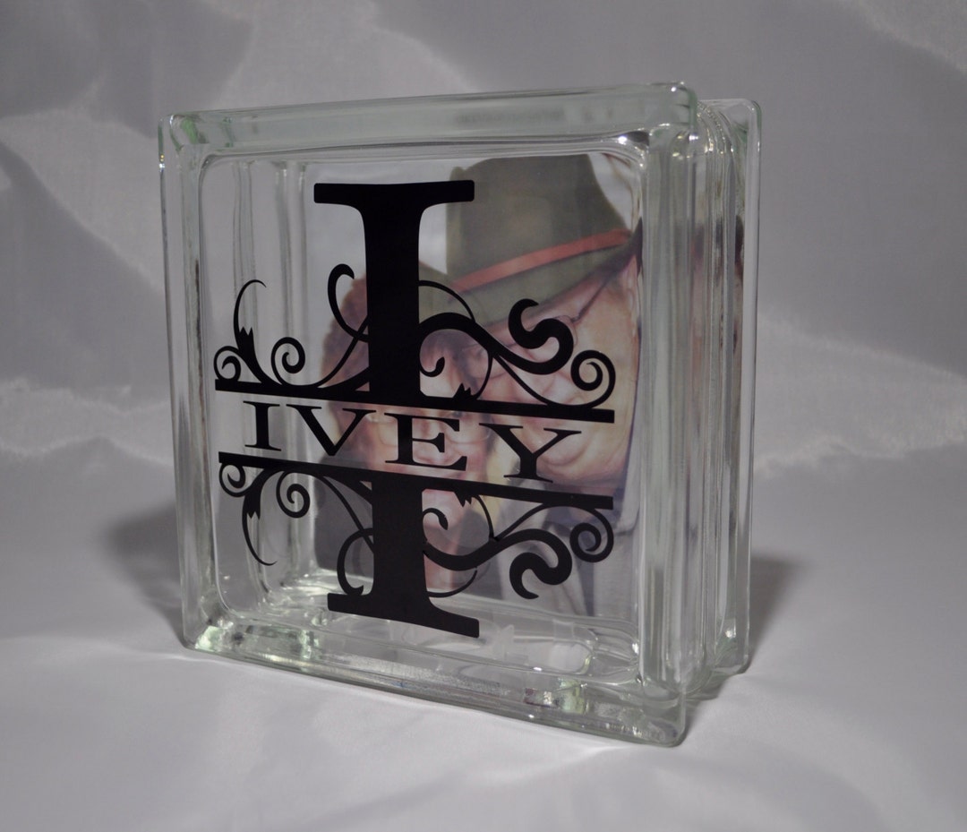 Monogram Glass Block - Personalized Customized Wedding Monogram Glass ...