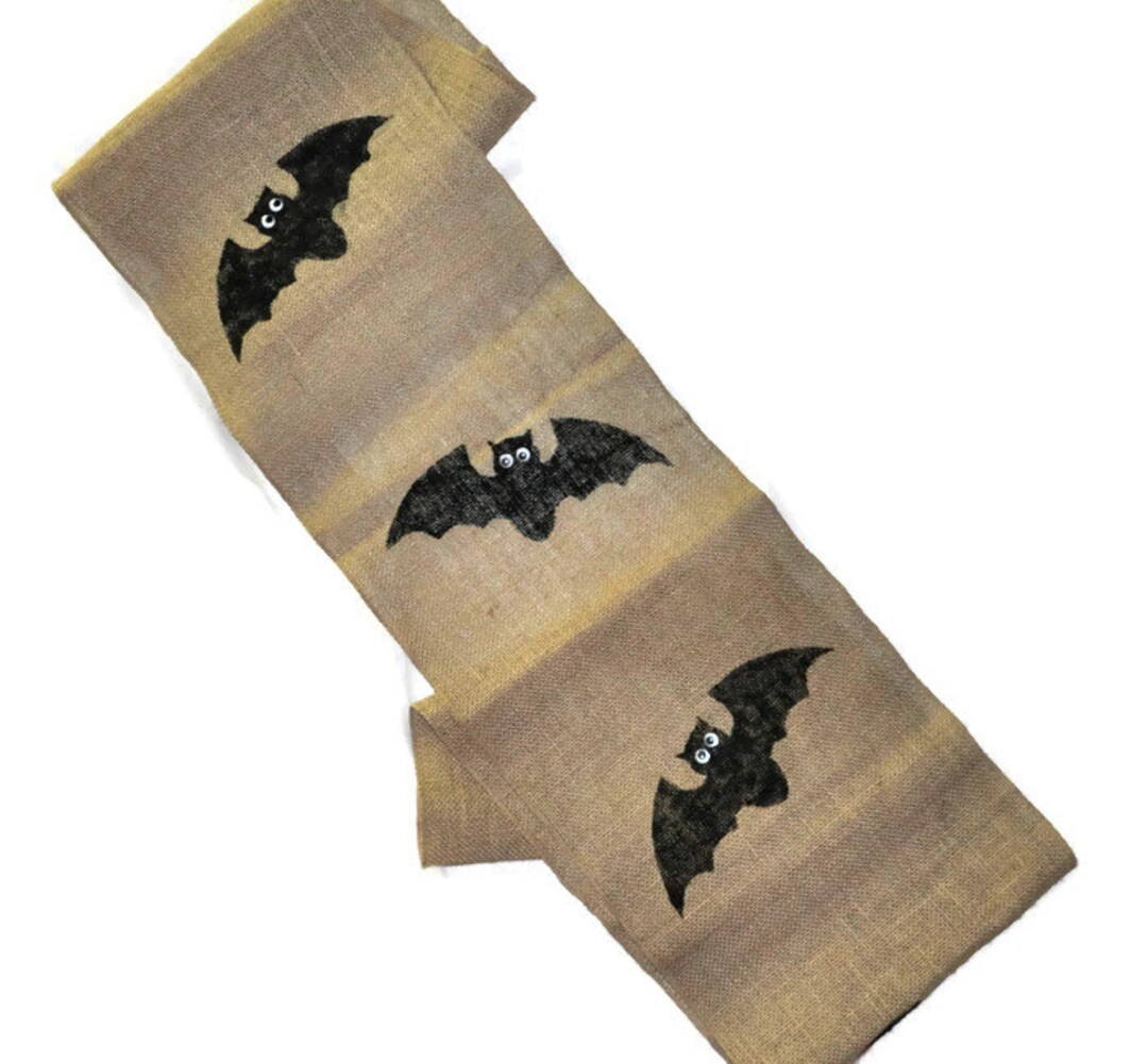 Bat Burlap Table Runner - Halloween Burlap Table Runner -fall Table ...