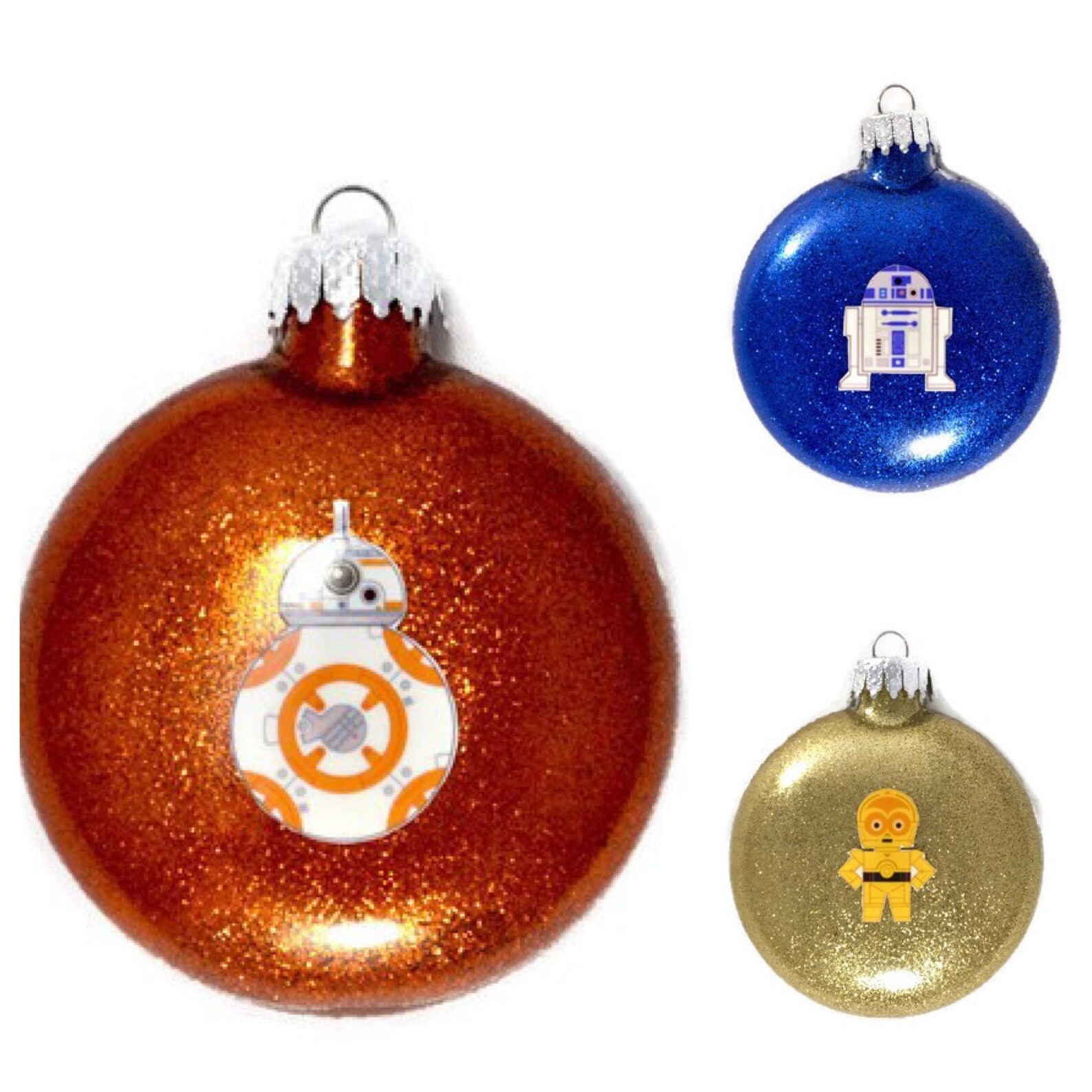 Star Wars Ornaments Star Wars Glitter Ornaments Yoda Ornament | Etsy