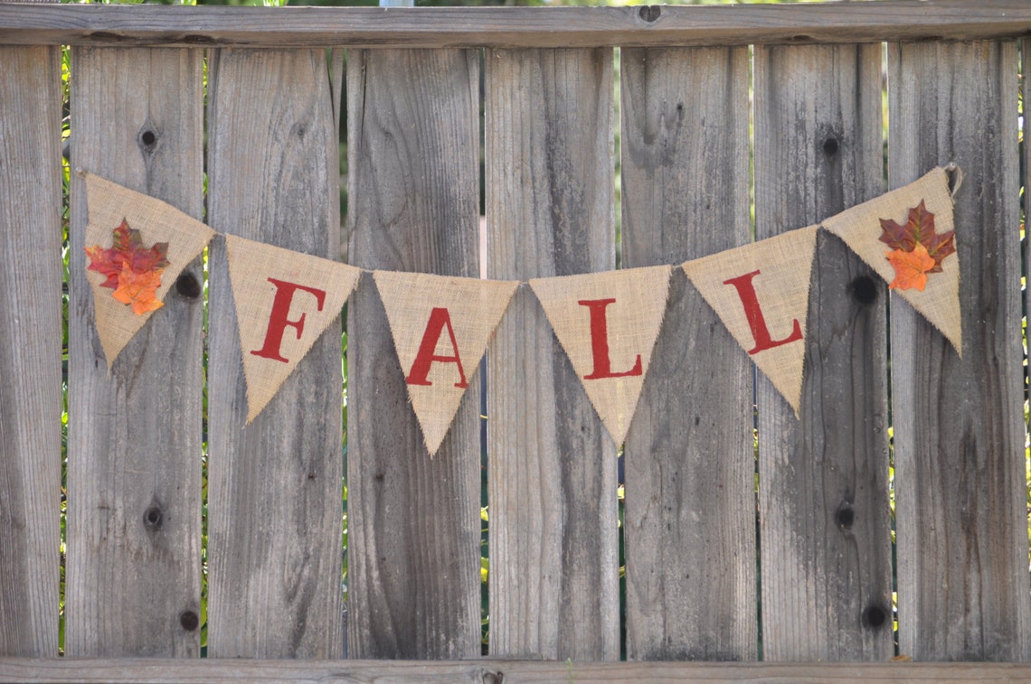Fall Burlap Banner Autumn Burlap Banner Thanksgiving Banner - Etsy