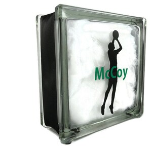 Basketball Glass Block Basketball Player Night Light Basketball Player ...