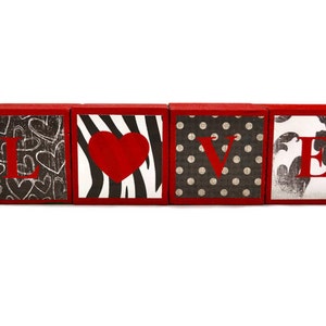 Love/luck Blocks - Reversible Love Luck Wood Blocks - Reversible Block ...