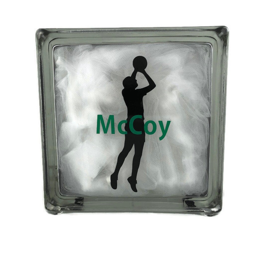 Basketball Glass Block Basketball Player Night Light Basketball Player ...