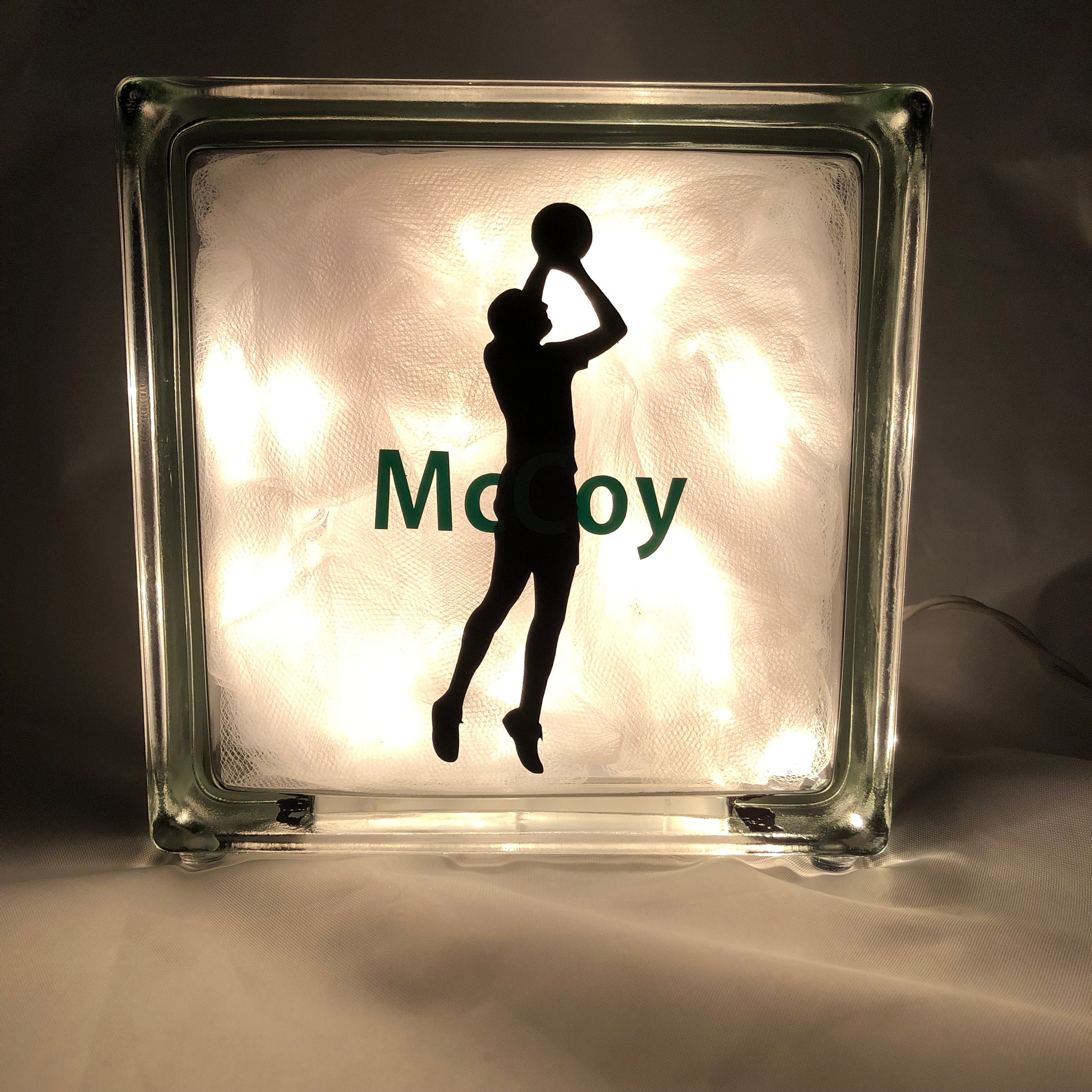 Basketball Glass Block Basketball Player Night Light - Etsy