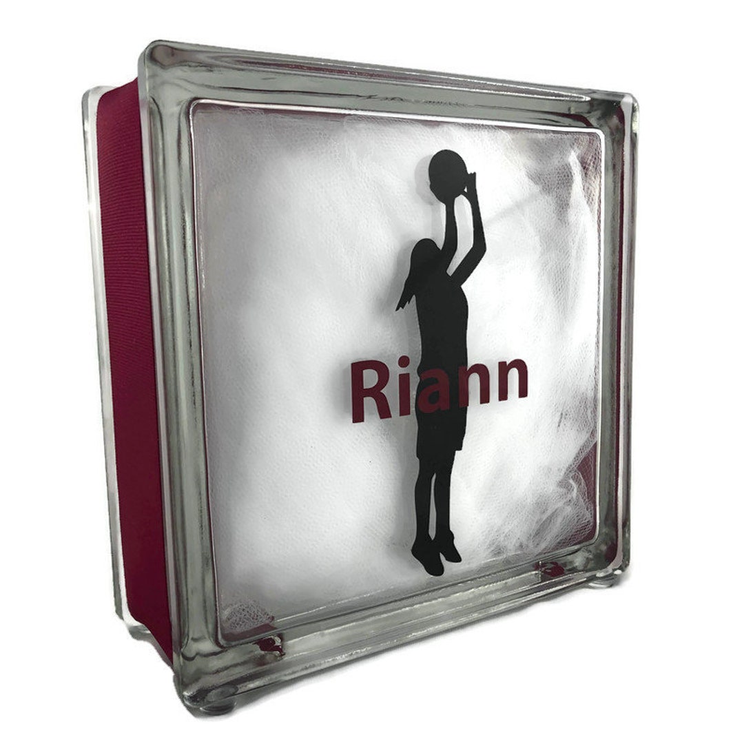 Female Basketball Glass Block Female Basketball Player Night Light ...