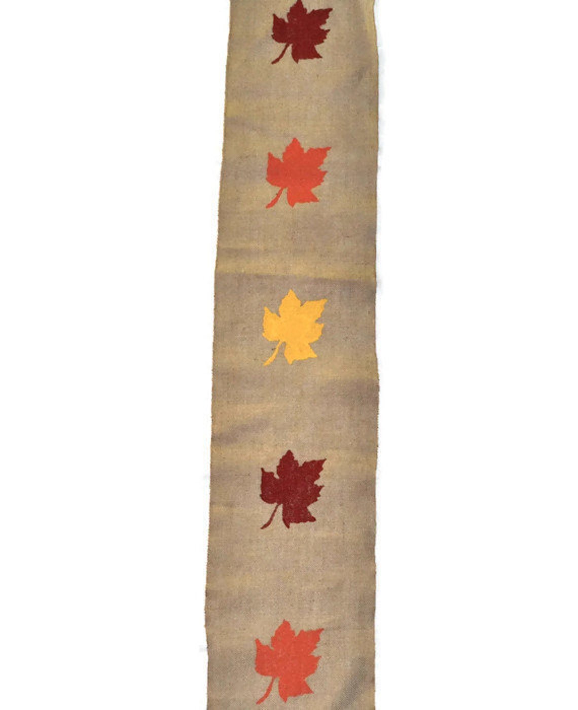 Fall Leaves Burlap Table Runner Thanksgiving Burlap Table - Etsy