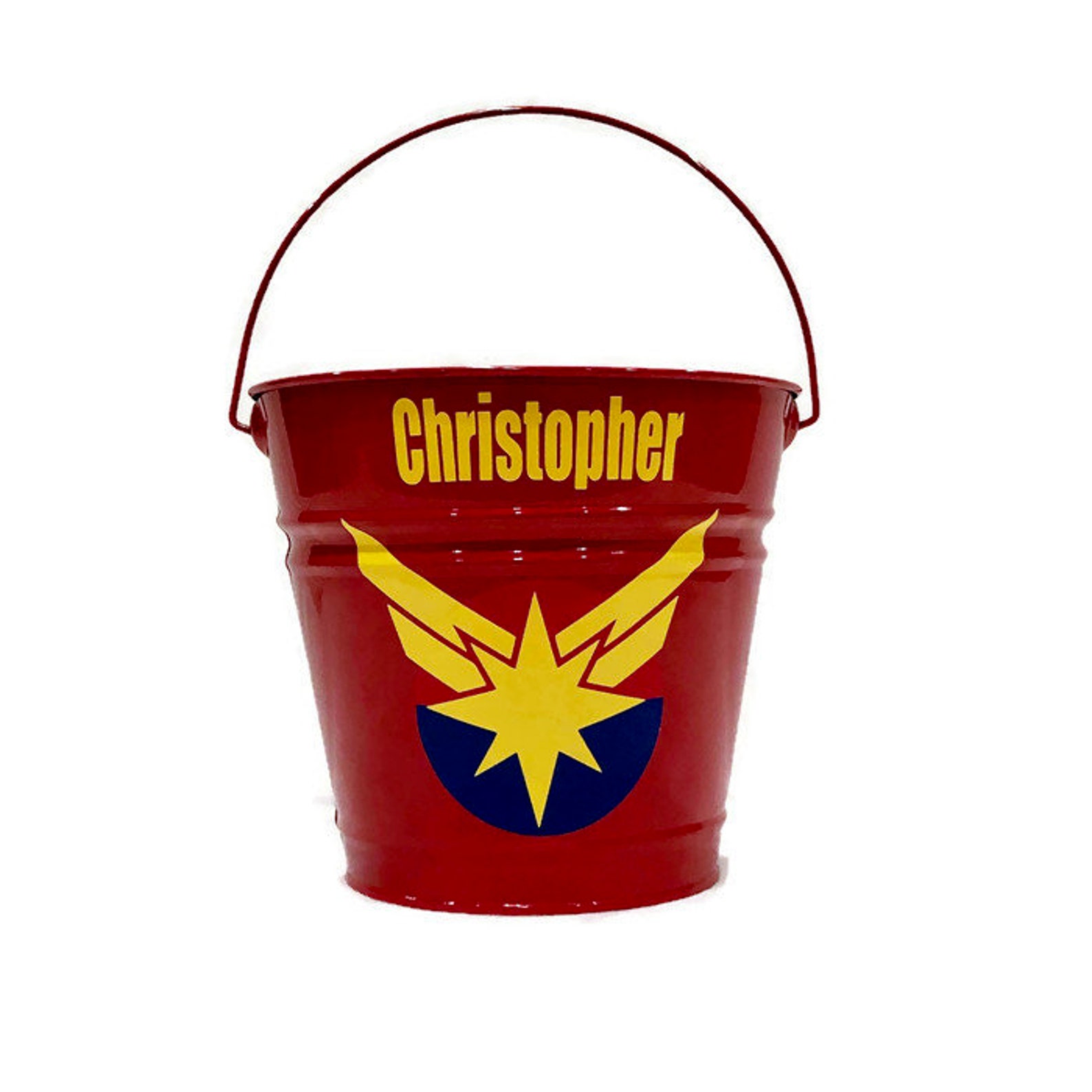Captain Marvel Superhero Captain Marvel Bucket Personalized - Etsy