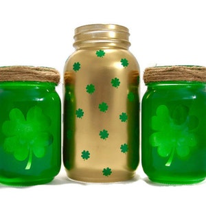 St Patricks Day Mason Jars - St Patricks Day Decor - St Patricks Day ...
