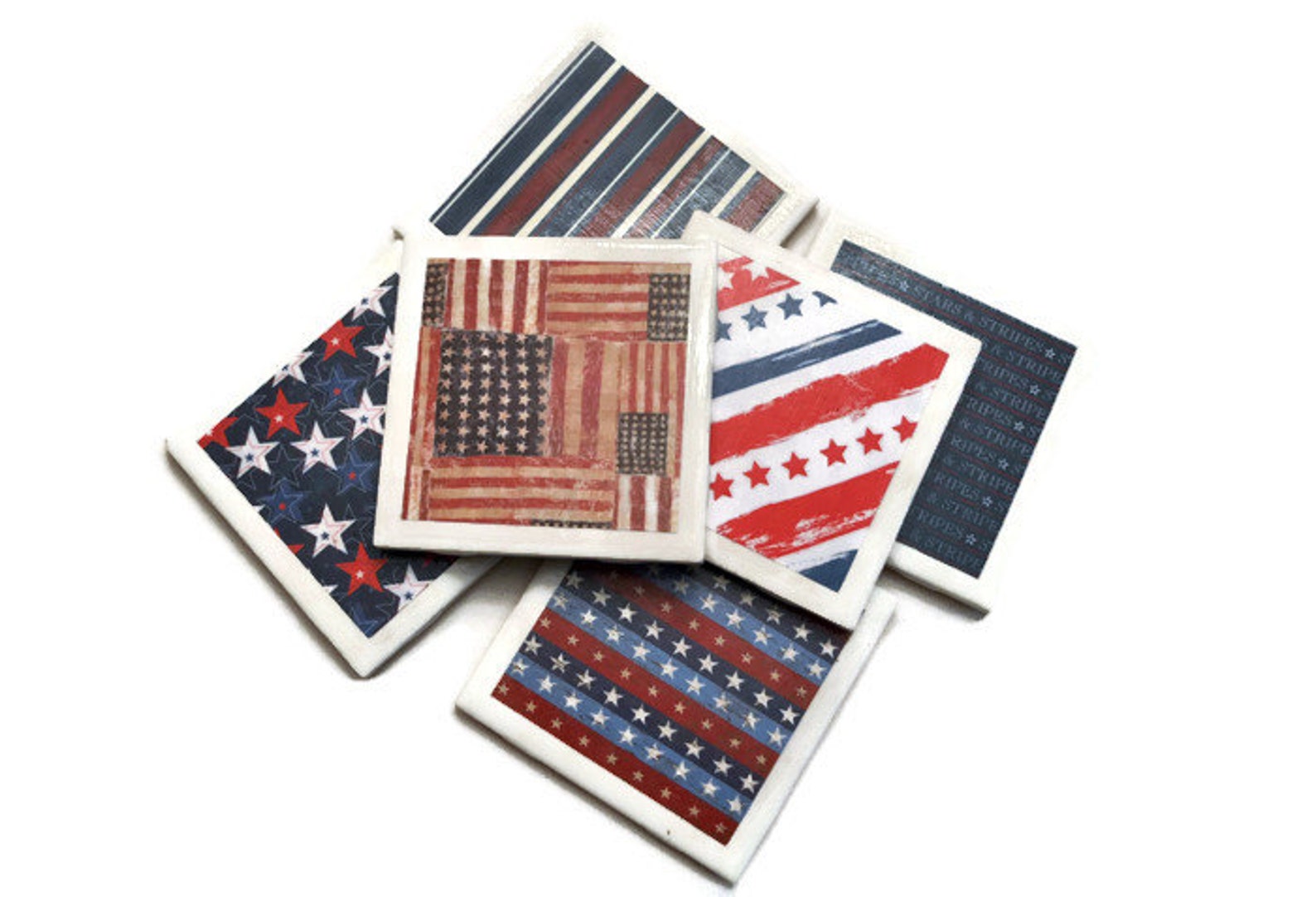 4th of July Coasters - Flag Coasters - American Flag Coasters - USA ...
