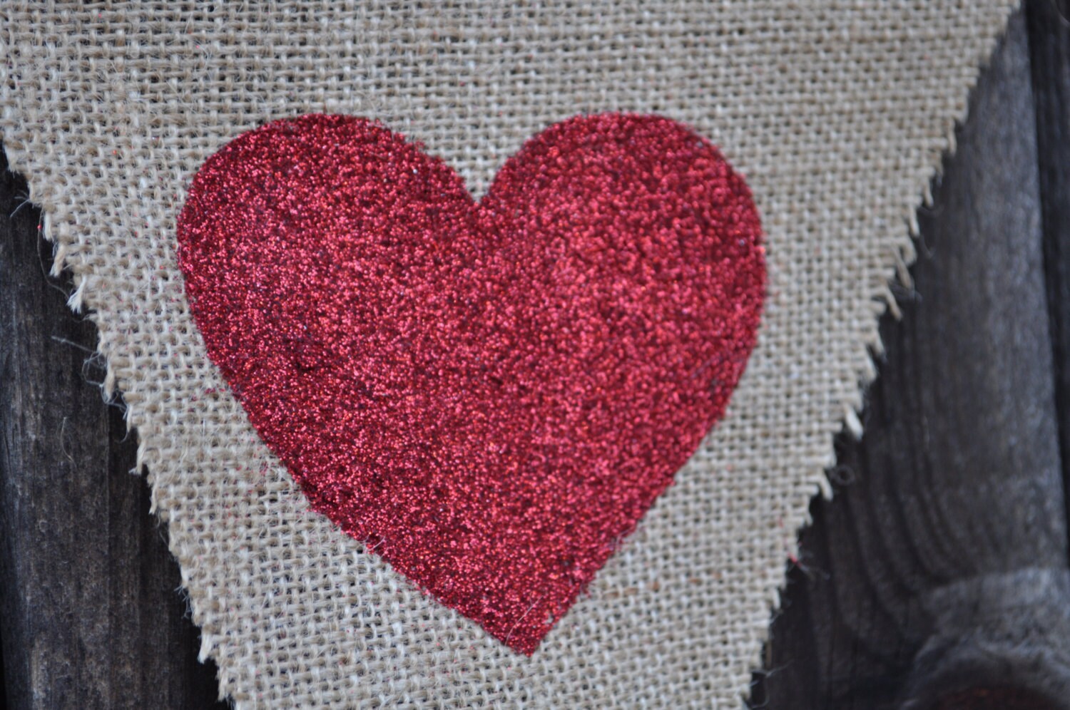 Love Burlap Banner Valentine's Day Banner Heart Banner | Etsy