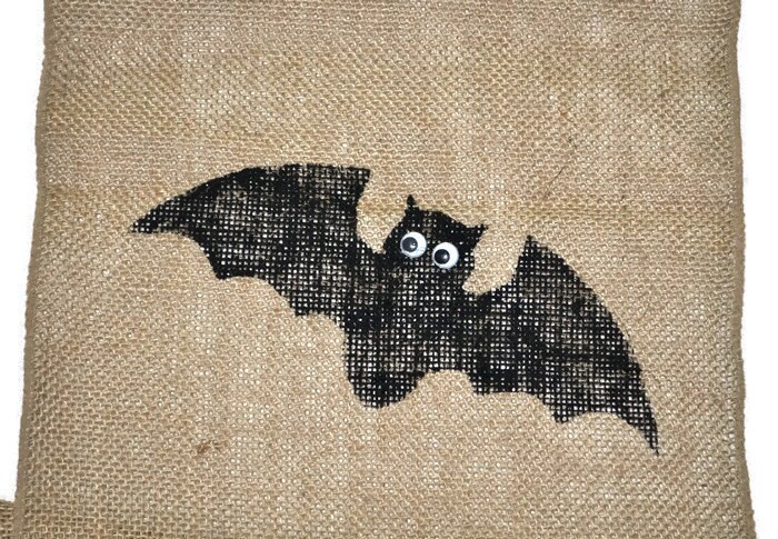 Bat Burlap Table Runner Halloween Burlap Table Runner Fall | Etsy