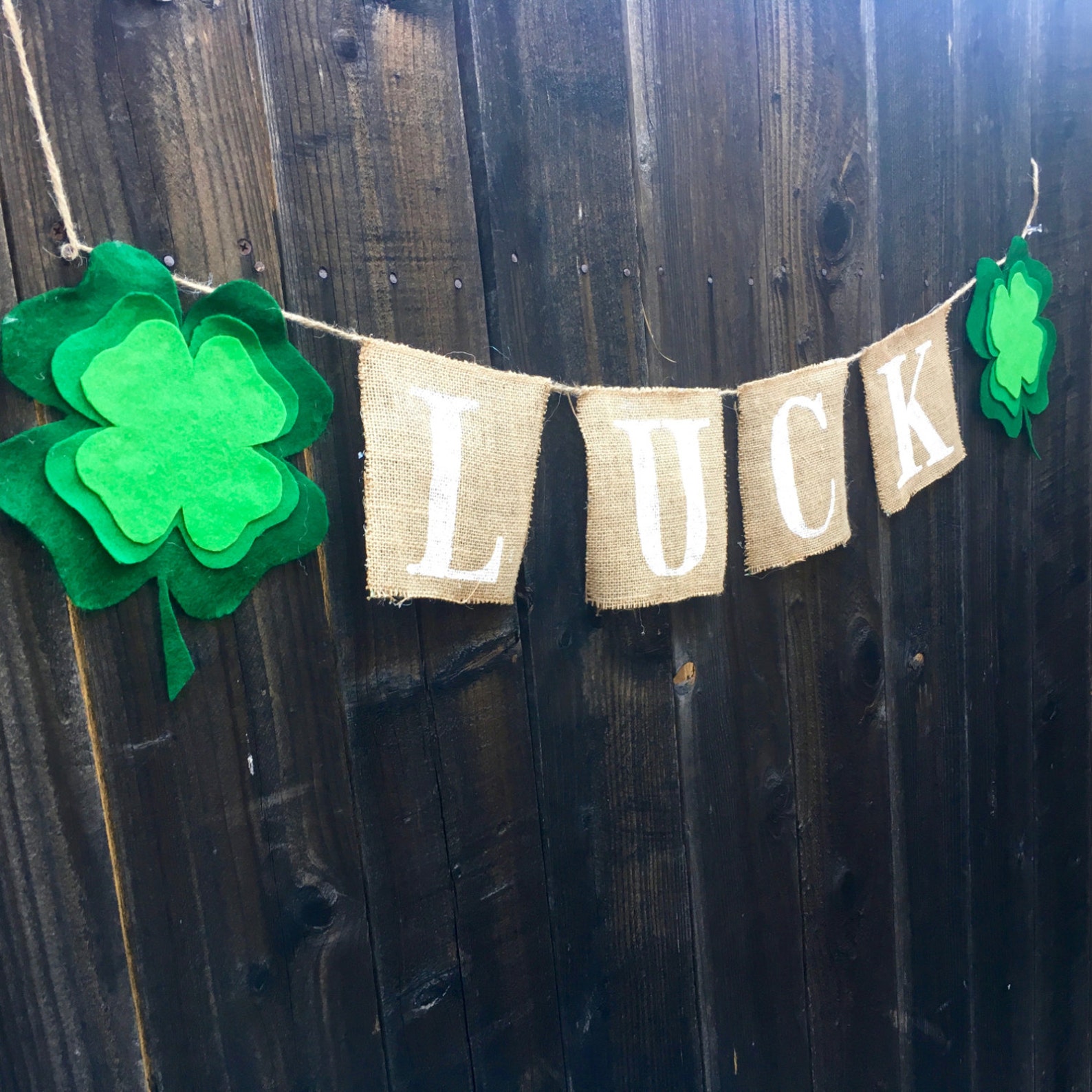 Luck Banner Luck Burlap Banner Shamrock Banner Lucky - Etsy
