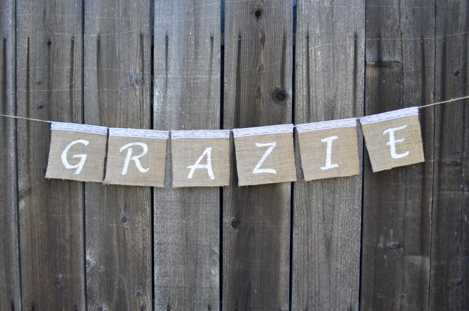 Grazie Banner - Grazie Burlap Banner - Wedding Banner - Wedding ...