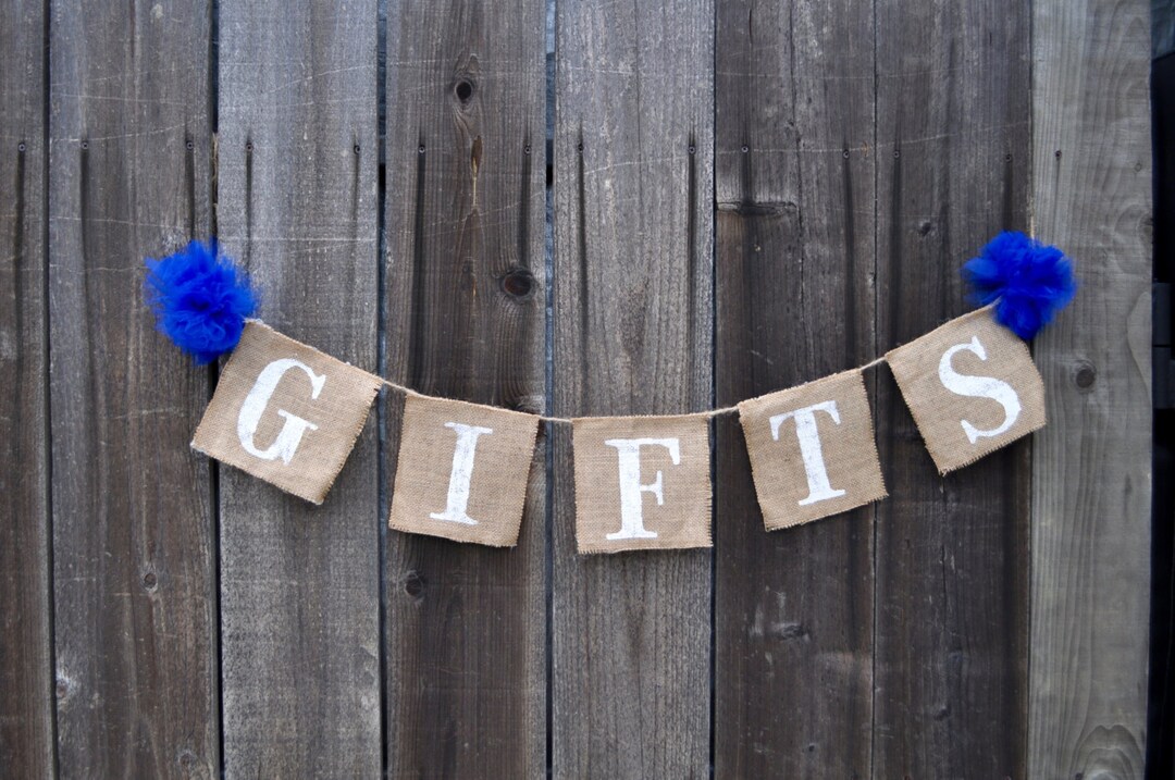 Gifts Banner - Gifts Burlap Banner - Gifts Sign - Rustic Wedding Decor ...