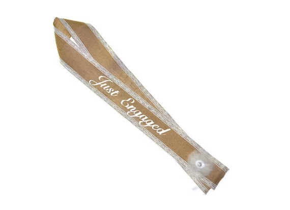 Just Engaged Sash Bachelorette Sash Burlap Sash Bride to Be | Etsy