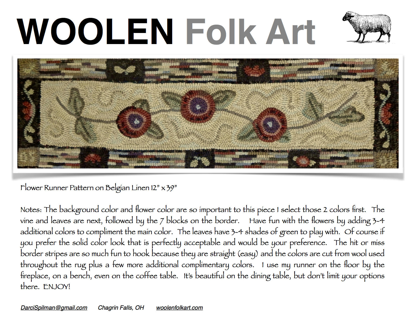 Rug Pattern for Hooking or Punch Needle. 12 X 39 - Etsy