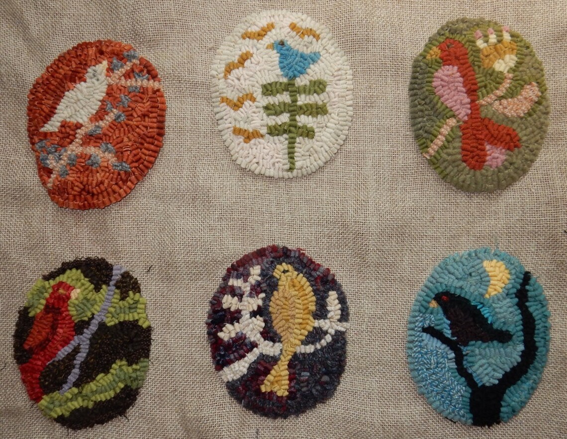 6 MINI BIRDS Rug Patterns for Hooking and Punch Needle. Each - Etsy