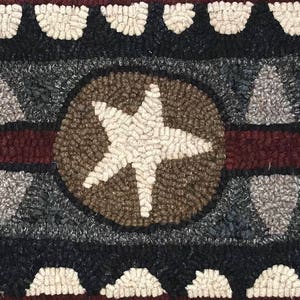 PATRIOTIC STAR RUNNER Rug Pattern for Hooking or Punch Needle. 10" X 36 ...