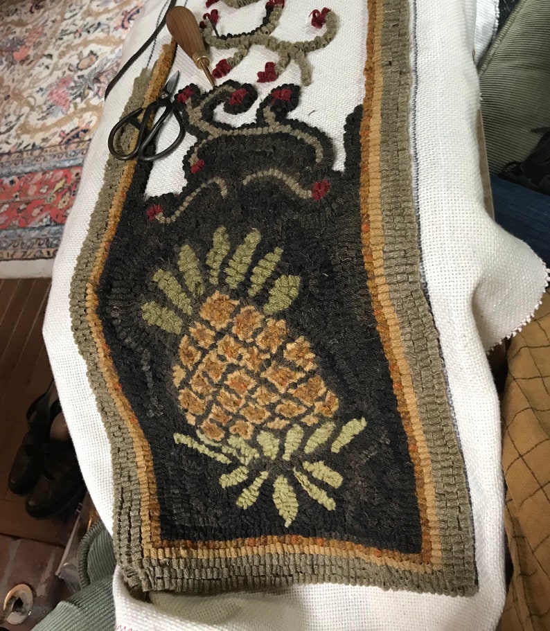 PINEAPPLE RUNNER Rug Pattern for Hooking or Punch Needle. - Etsy
