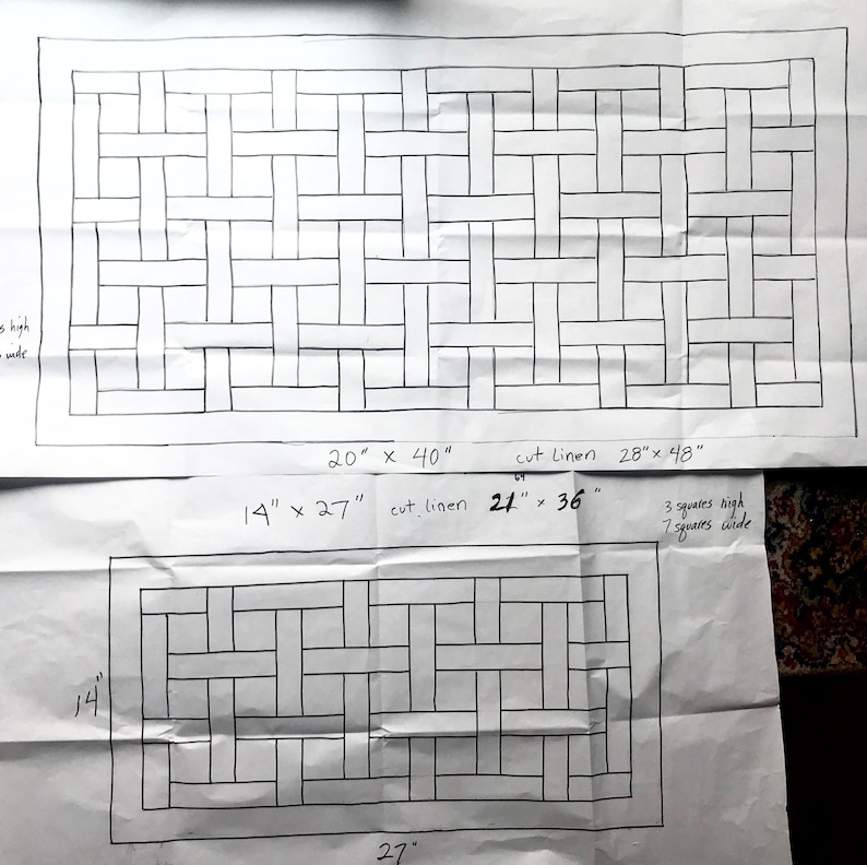 INTERLOCK WEAVE Rug Pattern for Hooking and Punch Needle. - Etsy