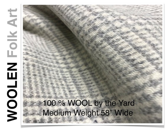 Yardage GREY GLENPLAID Wool Fabric by the Yard Medium Weight 14oz. Yard 58 Wide. Etsy