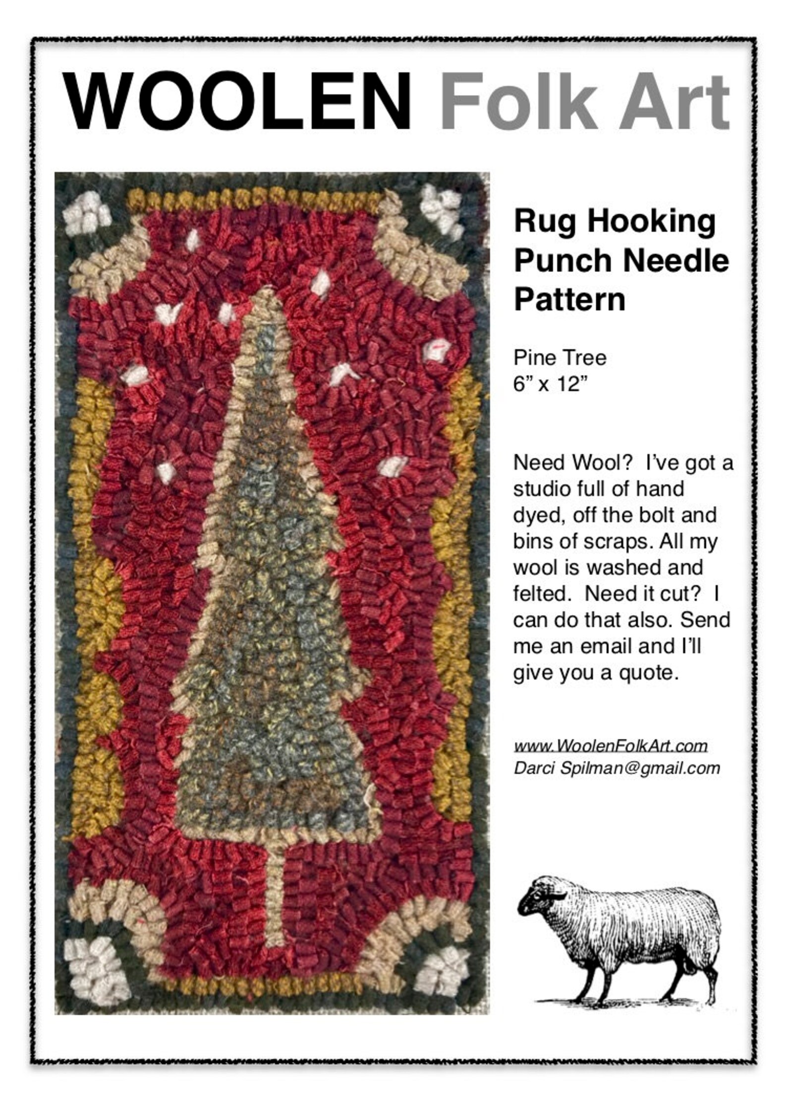 CHRISTMAS TREE Rug Pattern for Hooking or Punch Needle. - Etsy